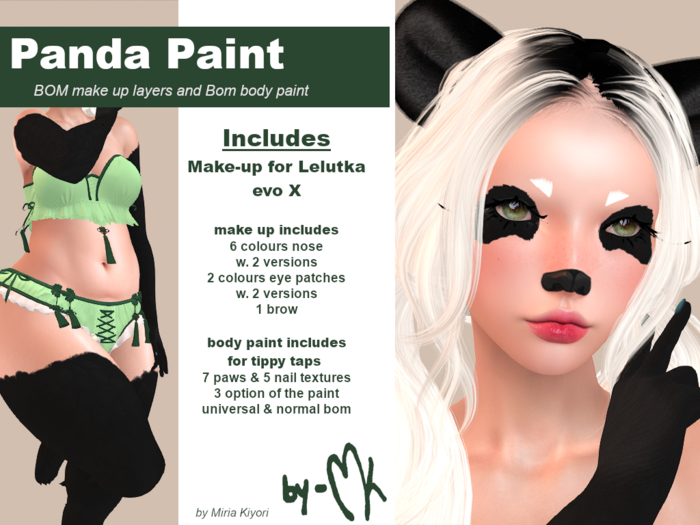 Second Life Marketplace - =MK= Panda paint - Lelutka Evo X